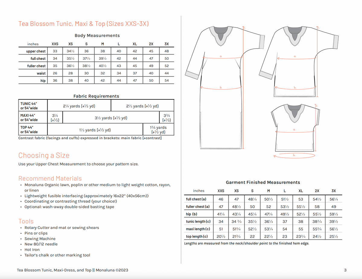 Tea Blossom Tunic - PDF Pattern – Monaluna